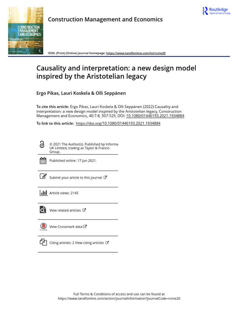 1 12 Causality And Interpretation A New Design Model Inspired By The