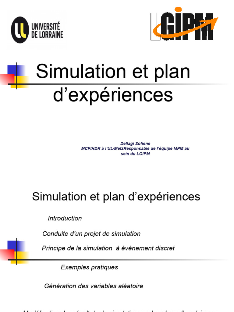 Cours Simulation Master 2 ISC GSI 2023 | PDF | Simulation par ordinateur | Application