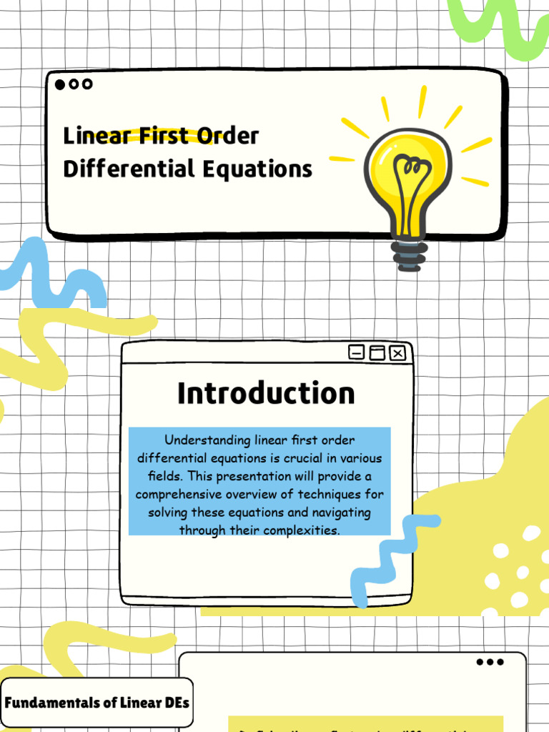 Linear First Order Differential Equations | PDF Linear First Order Differential Equations | PDF