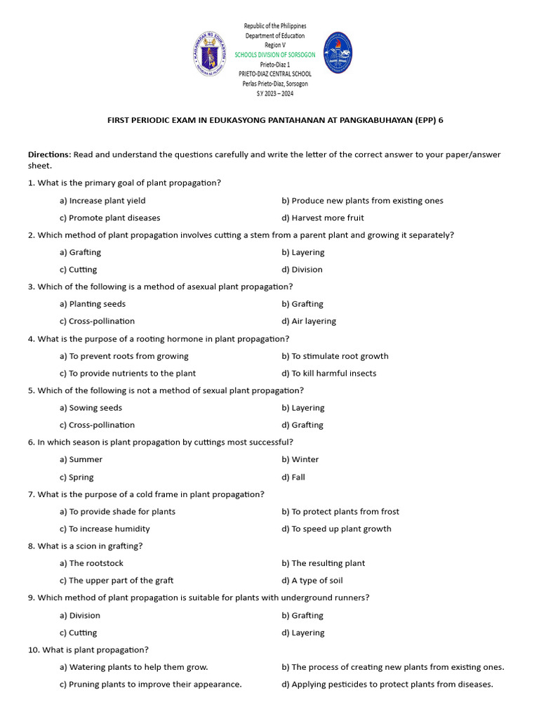 First Quarter Examination | PDF