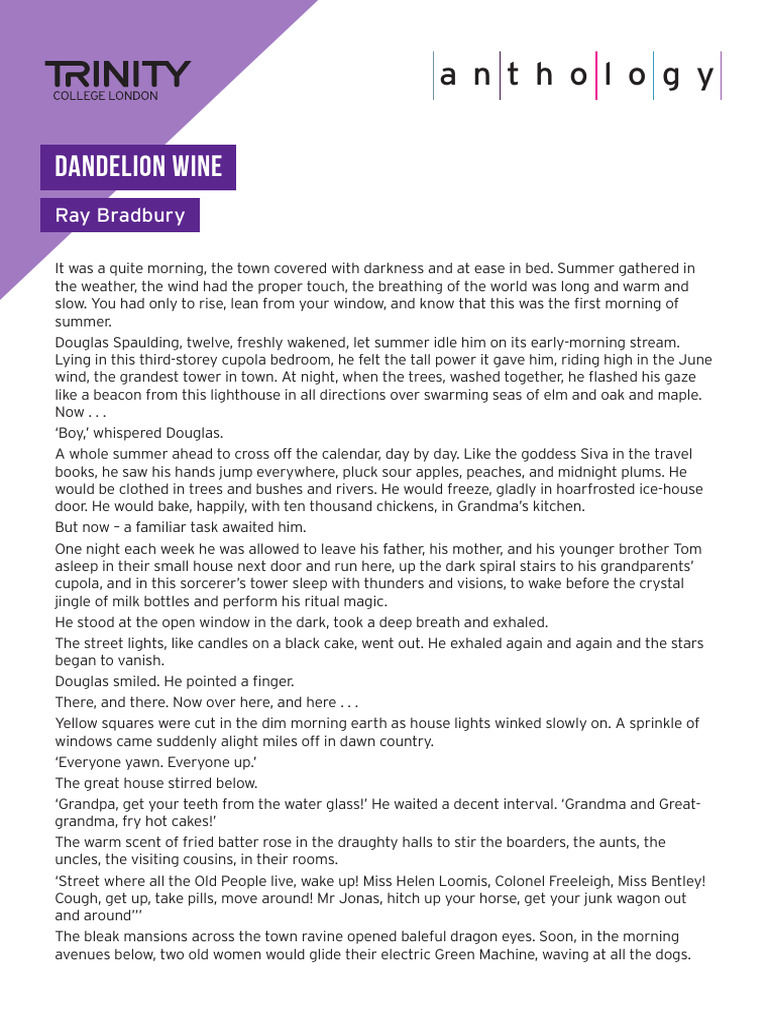 AdPro Dandelion Wine | PDF