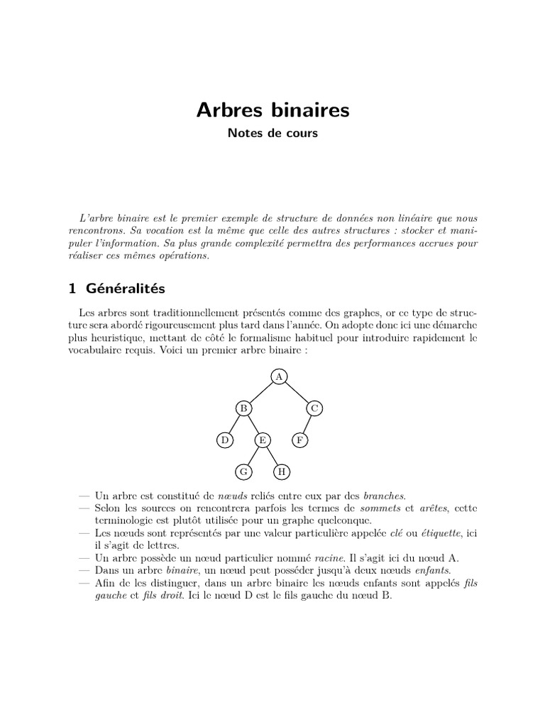 Arbres Binaires Cours | PDF