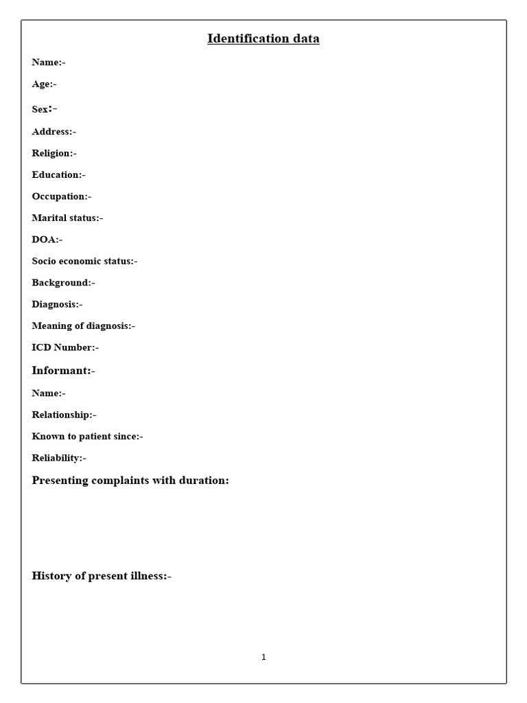 History Taking Format PDF | PDF History Taking Format PDF | PDF