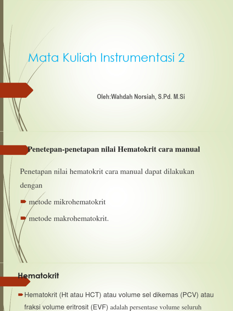 Hematokrit, Haemocytometer, Urinometer | PDF