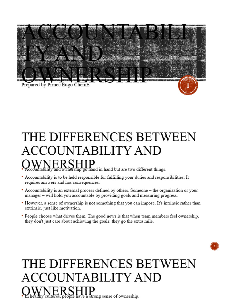 Accountability and Ownership | PDF | Motivational | Motivation