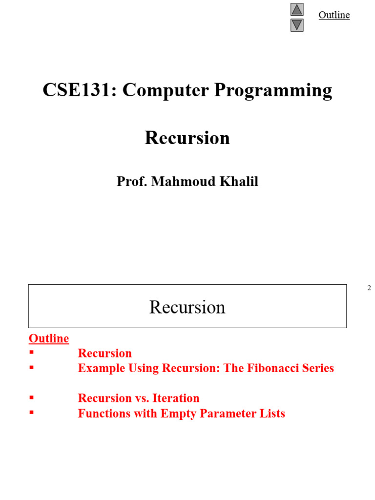 09 Recursion | Download Free PDF | Integer (Computer Science) | Software Engineering
