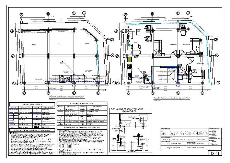 Plano de Instalaciones Sanitarias A2 | PDF