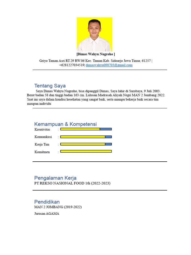 CV DIMAS WAHYU NUGROHO Fixed | PDF