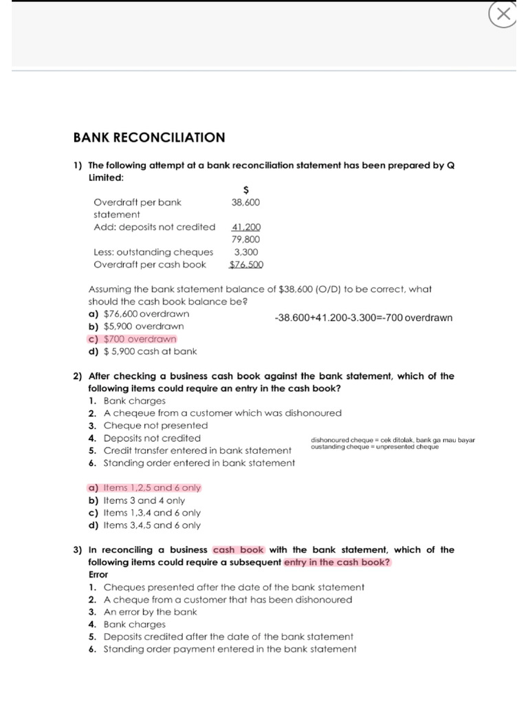Bank Reconciliation | PDF