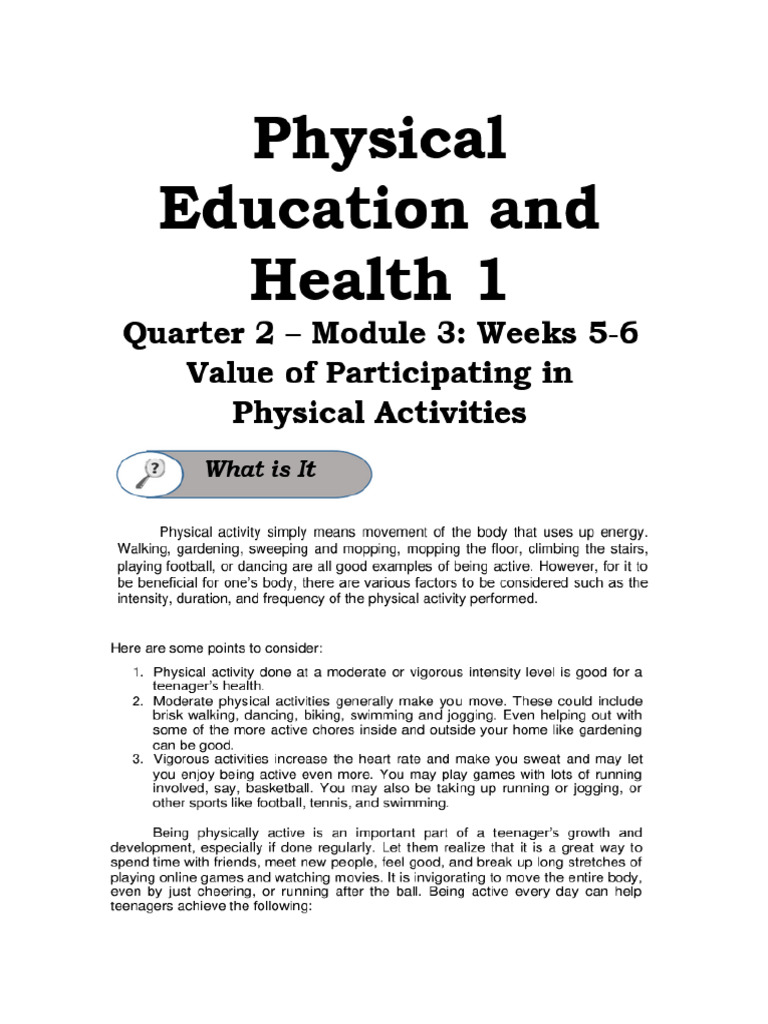 Value of Participating Physical Activities | PDF