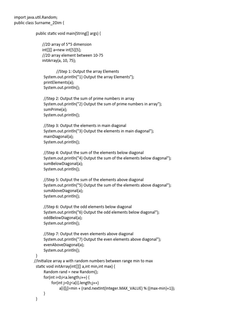 2dim Java Code | PDF | Programming Paradigms | Computer Programming 2dim Java Code | PDF | Programming Paradigms | Computer Programming