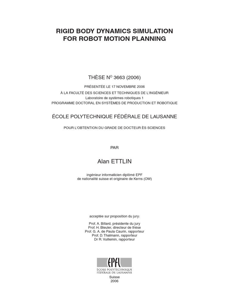 Rigid Body Dynamics Simulation For Robot 1 Pdf Science 