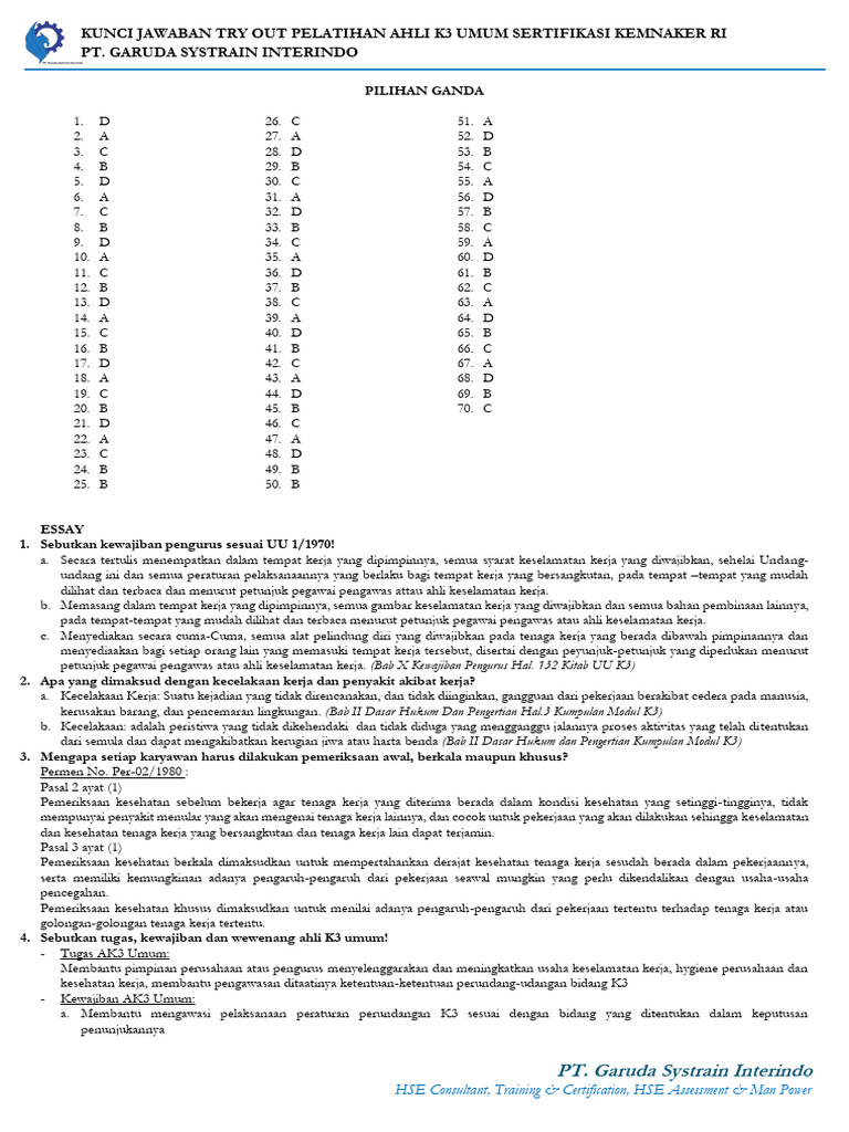 Kunci Jawaban Try Out AK3U GSI-1 | PDF | Komputer