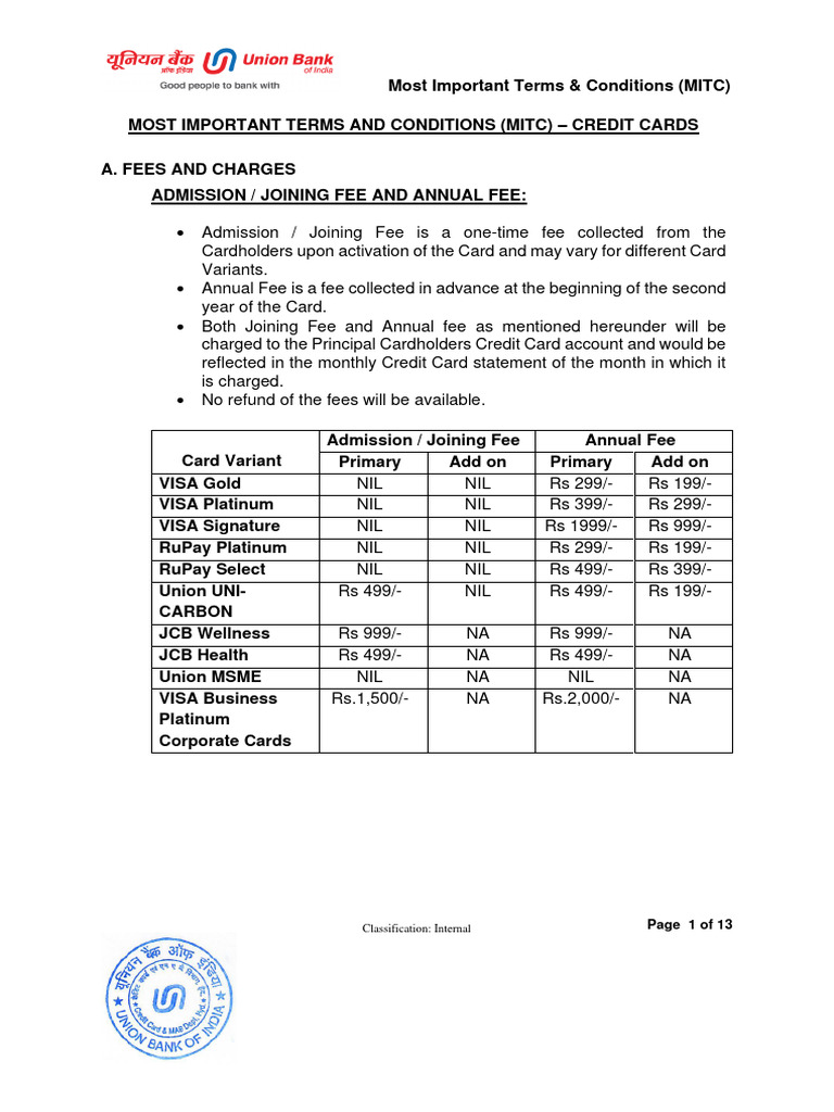 English MITC | PDF | Credit Card | Visa Inc.