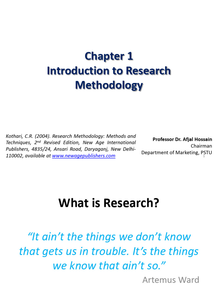 CH-01 (1) Business Research Methodology | PDF | Quantitative Research ...