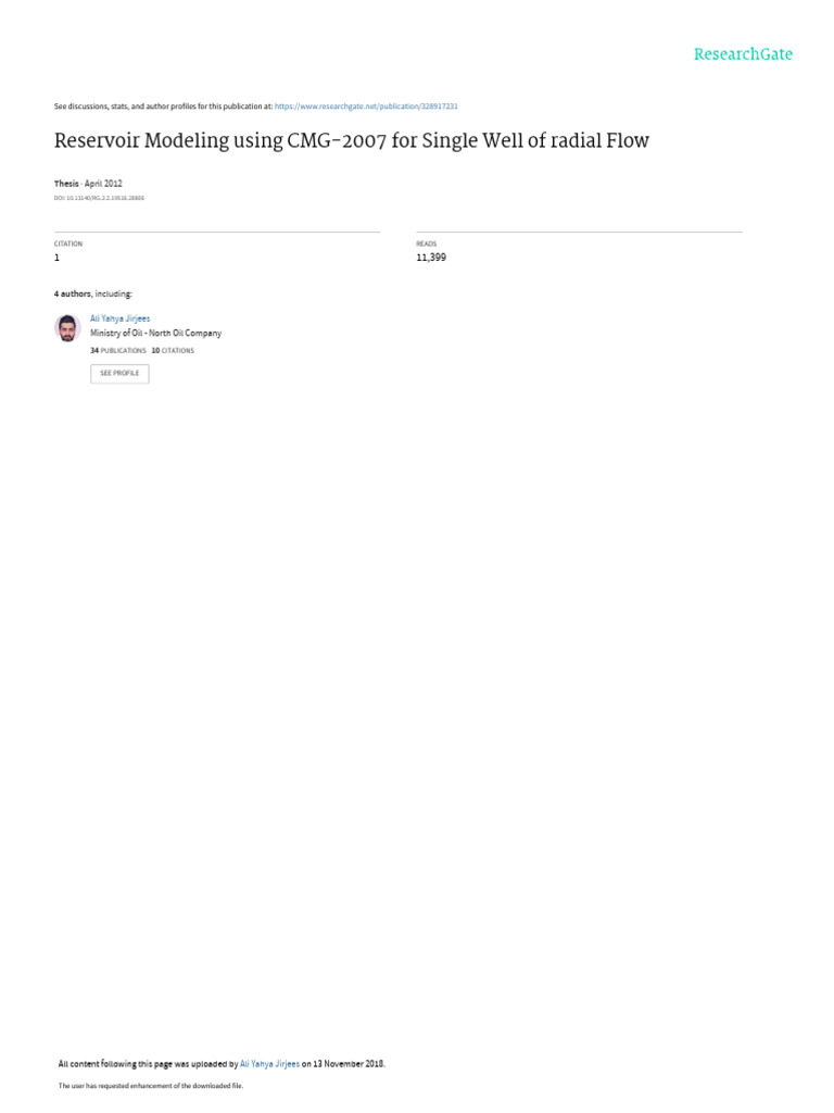 Final Work Graduation Project | PDF | Petroleum Reservoir | Simulation