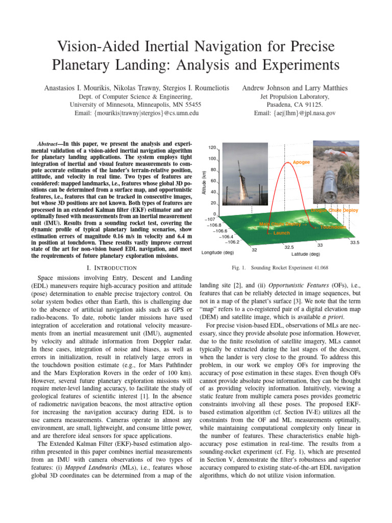 Vision-Aided Inertial Navigation for PPL | PDF | Inertial Navigation System