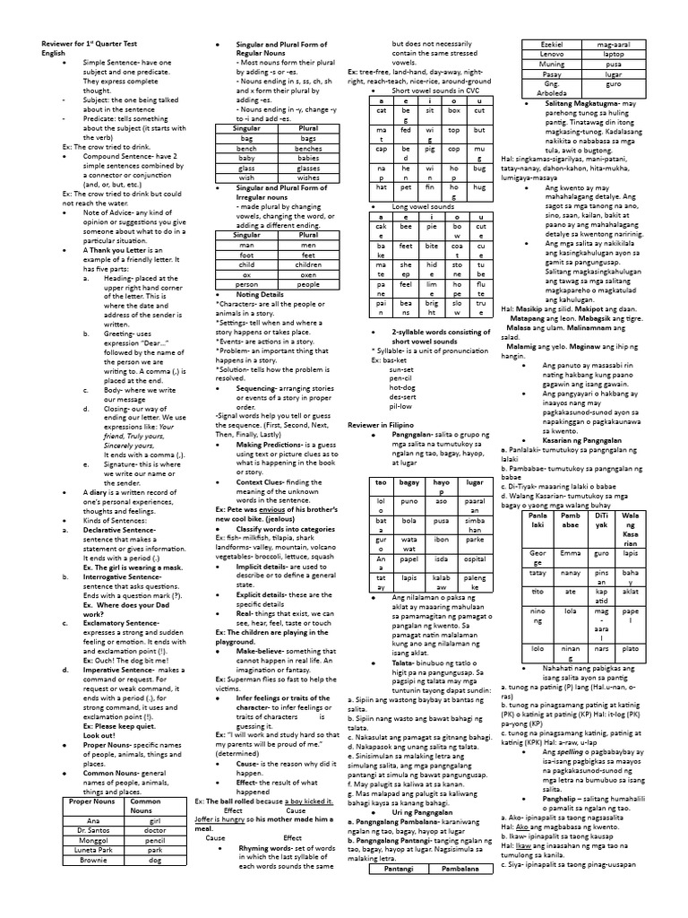Reviewer 1st Quarter (1) | PDF