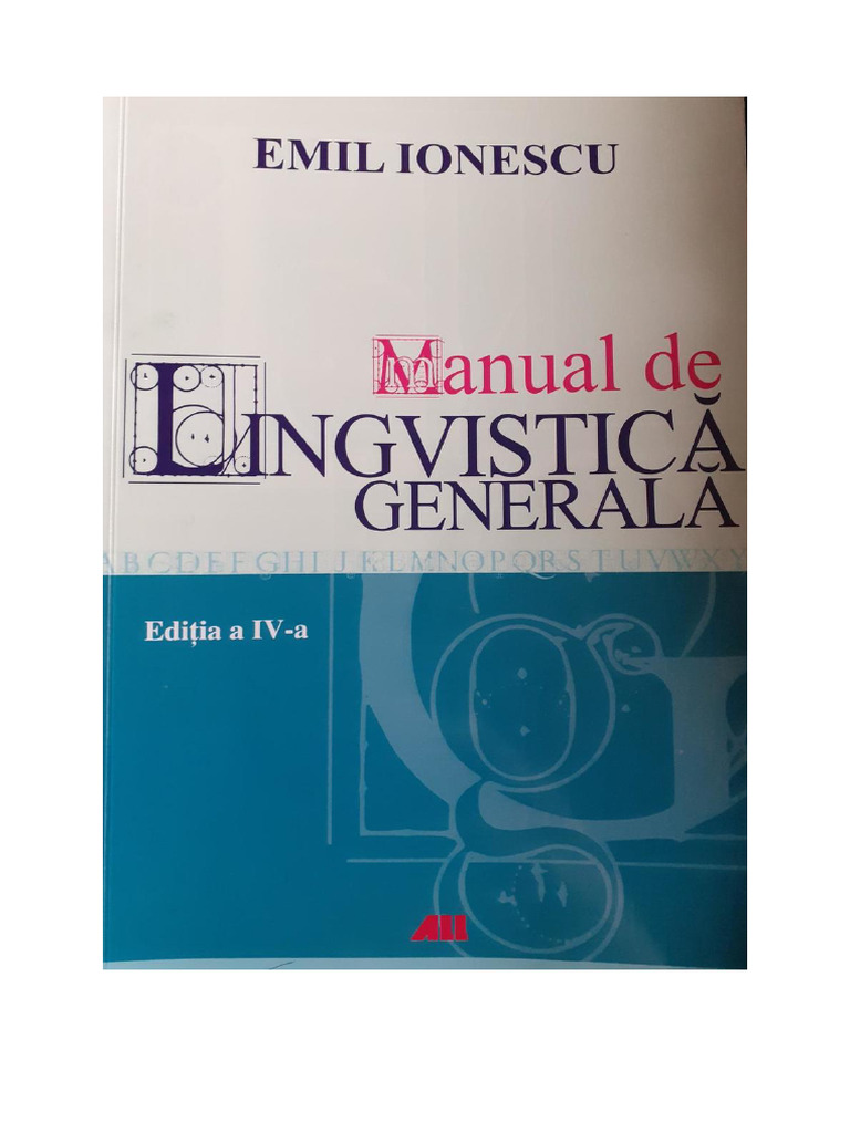 Manual de Lingvistica Generala Emil Ionescu PDF Free | PDF