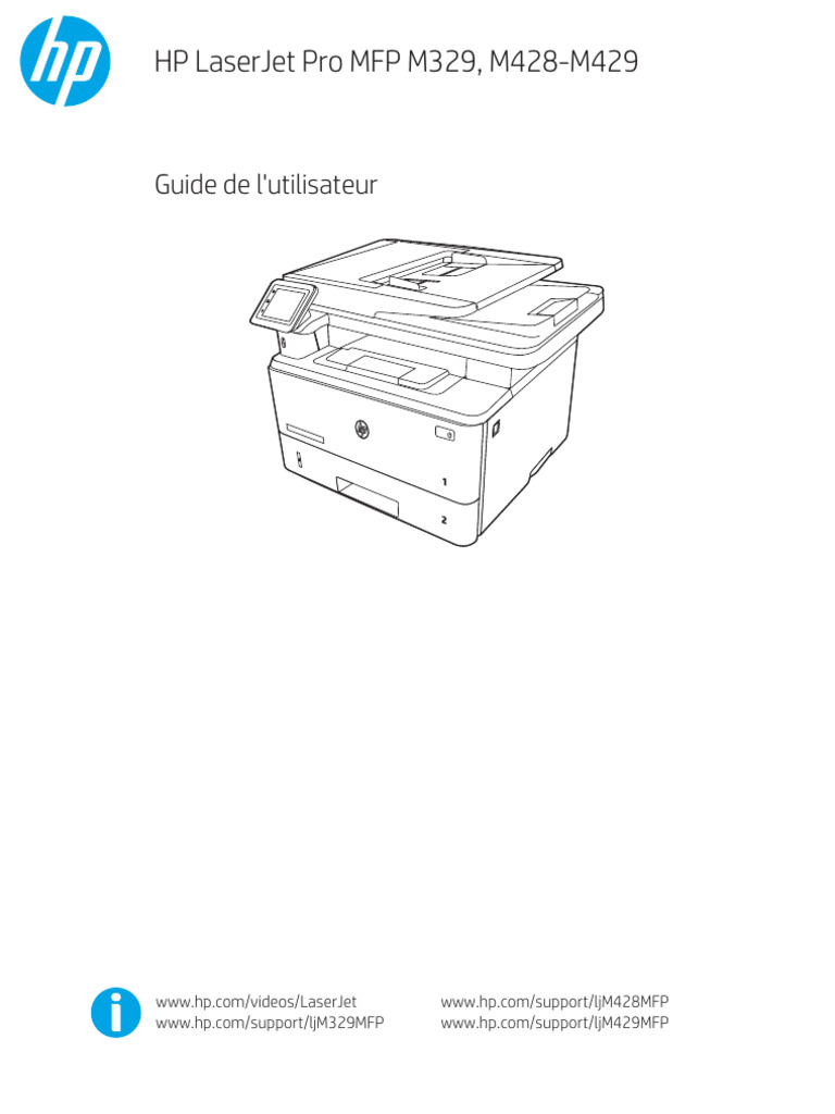 HP Laserjet Pro MFP M329, M428-M429: Guide de L'Utilisateur | PDF