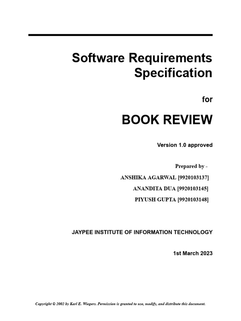 SRS Template Original | PDF