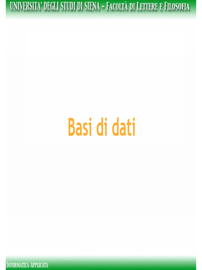 7 - Basi Di Dati | PDF