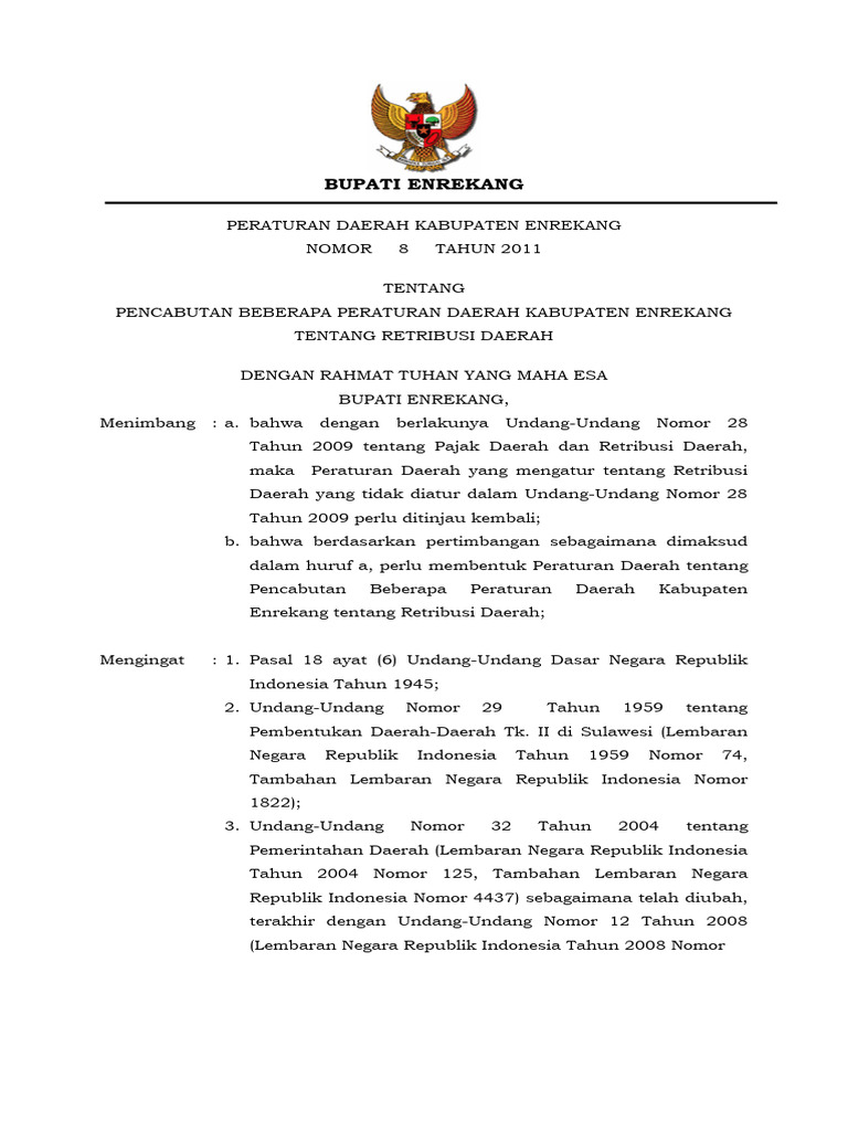 Perda Pencabutan | PDF