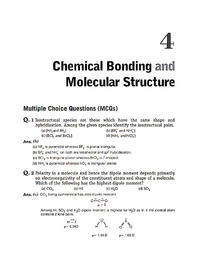 Chemical Bonding Ncert Exampler Solution - 231202 - 192151 | PDF