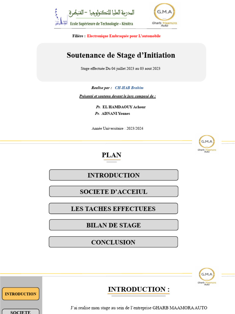 Presentation de STAGE D'INITIATION | PDF | Transport privé | Véhicules à roues