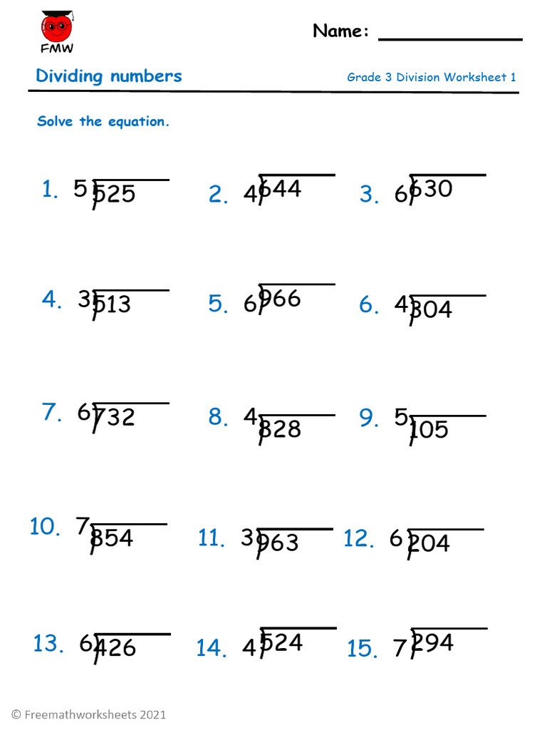 Grade 3 Division Worksheet | PDF