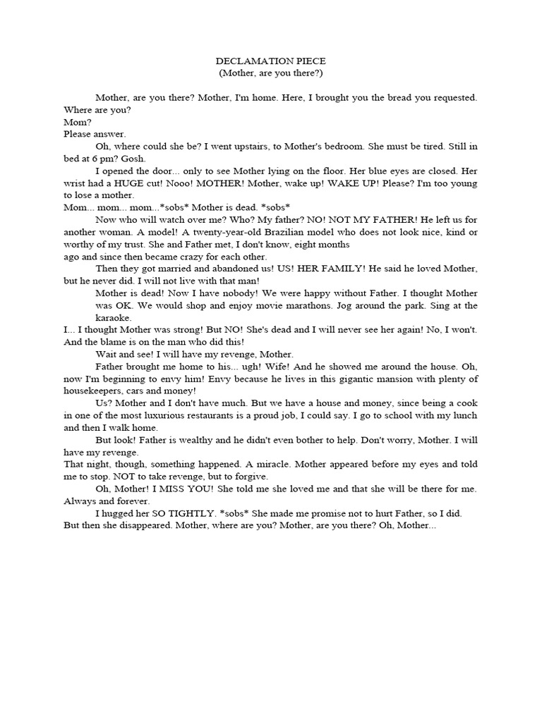 Declamation Piece | PDF