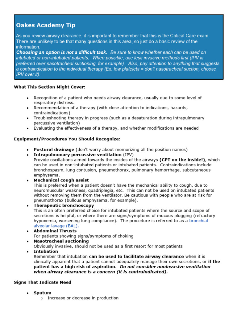 Oakes ACCS | PDF | Clinical Medicine | Respiratory Diseases