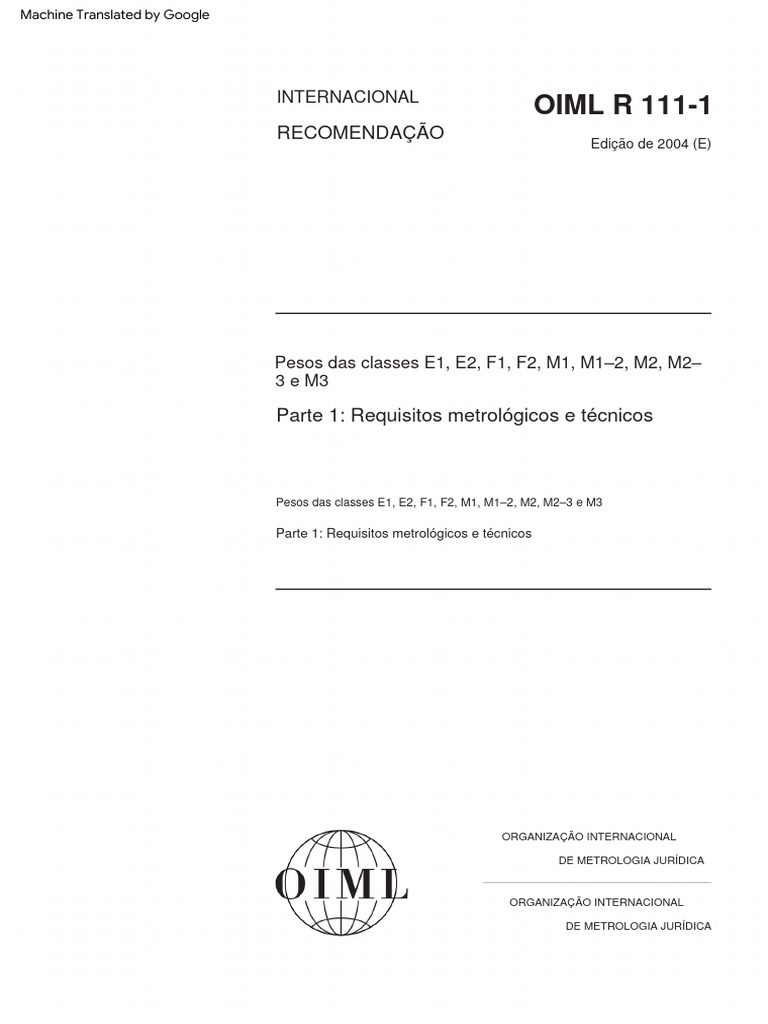 Oiml R 111-1 | PDF | Magnetismo | Campo magnético
