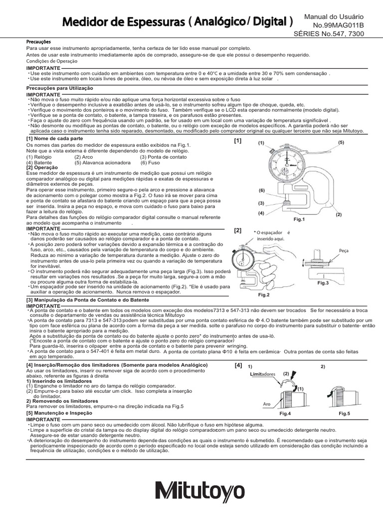 Medidor de Espessuras Series No 7300 | PDF | Temperatura | Medição