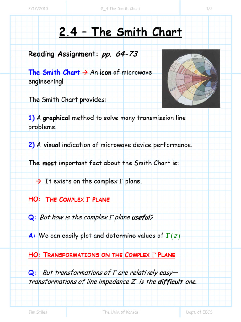 Section 2 4 the Smith Chart Present | PDF | Electrical Impedance ...