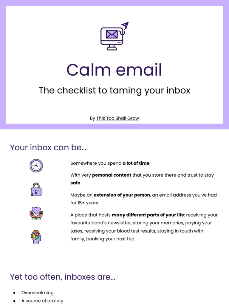 Calm Email Checklist | PDF