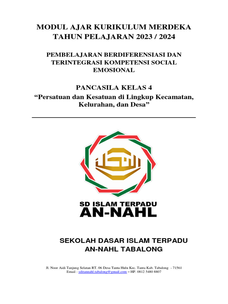 Modul Ajar Berdiferensiasi Dan KSE PANCASILA BAB 4 OKE | PDF