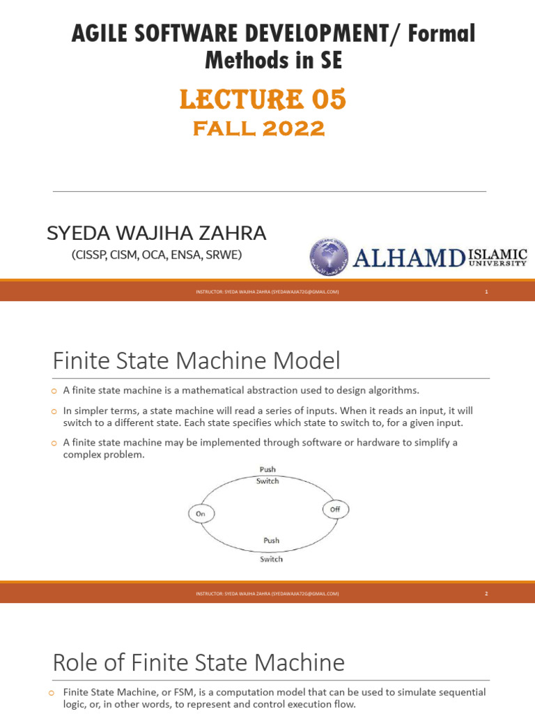 Lec-5 (Finite Statem Machine Model) | PDF | Technology & Engineering