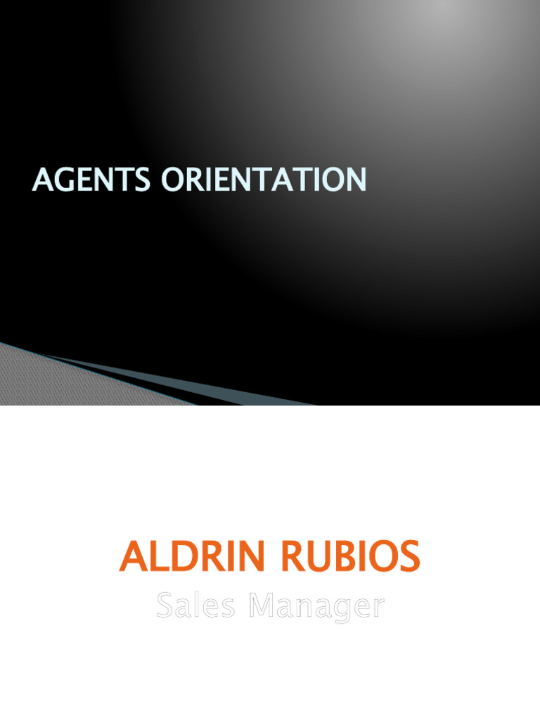 Agents Orientation | PDF