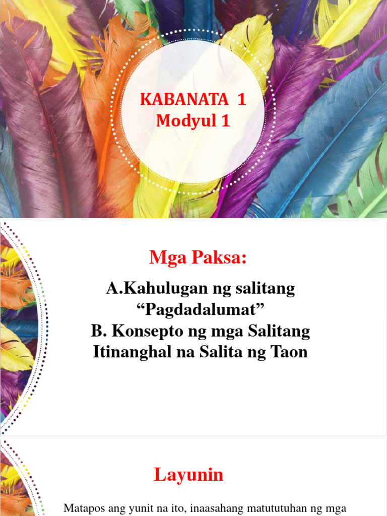 FIL 3 Kabanata 1 Modyul 1 | PDF