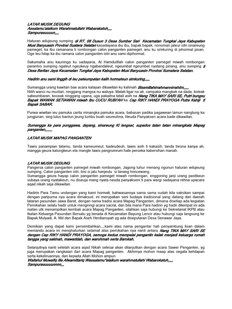 Mapag Panganten Di Pak Wawan S A1 | PDF