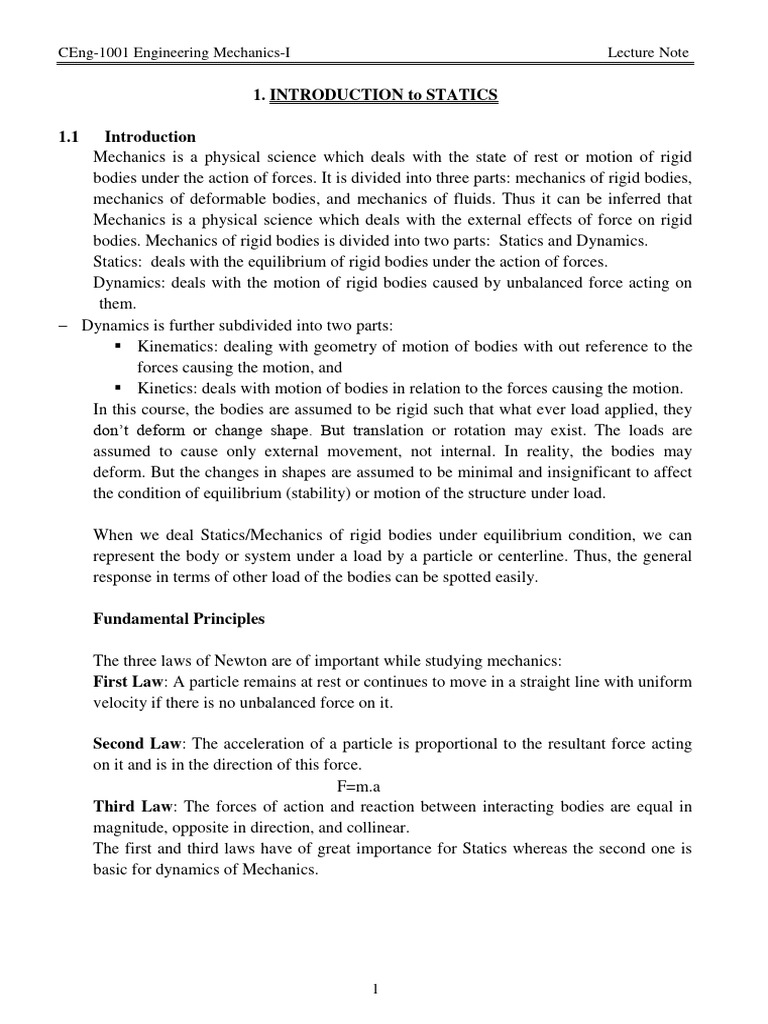 Handout For Mechanics EIABC | PDF | Euclidean Vector | Force