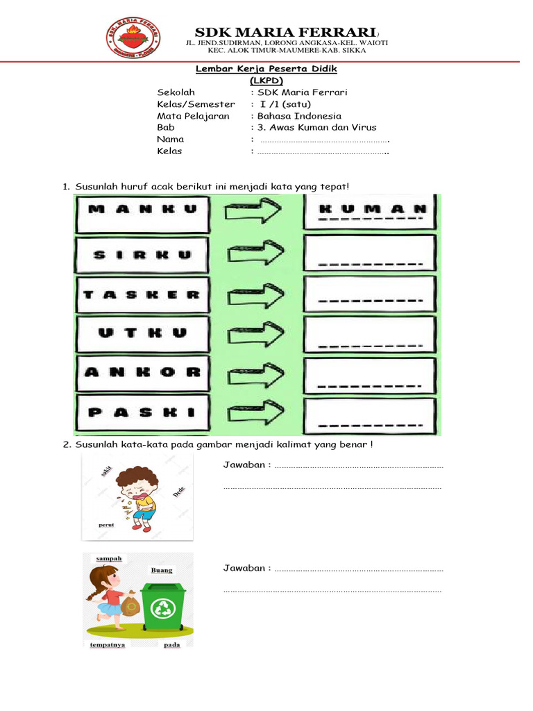 LKPD Bahasa Indonesia BAB 3 | PDF | Game & Aktivitas