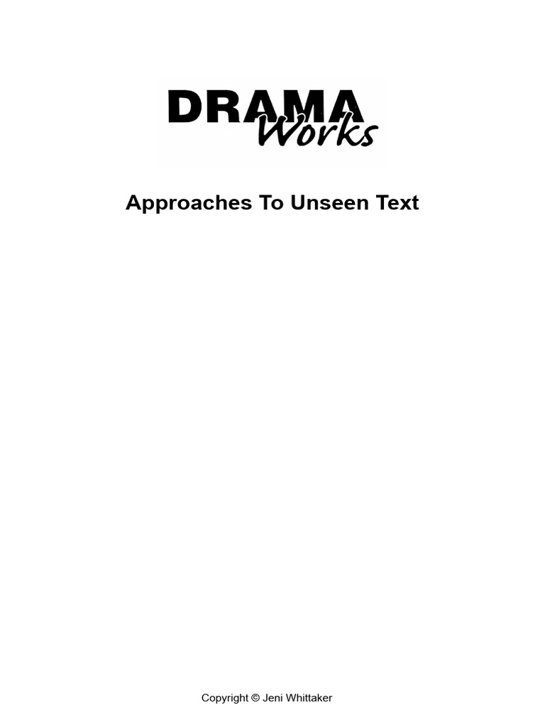 Approaches To Unseen Text | PDF