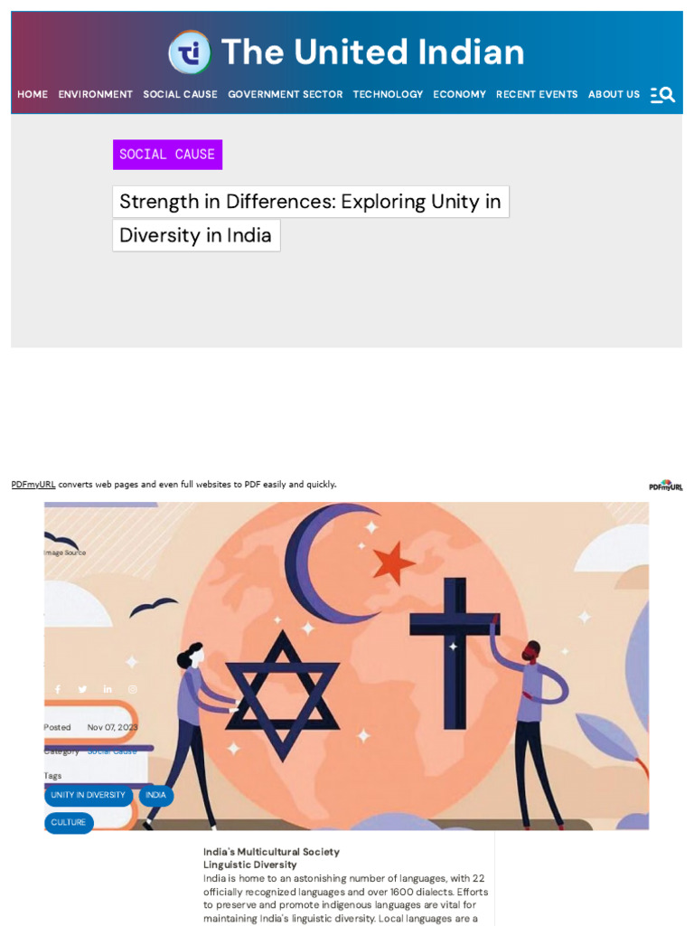 Examples of Unity in Diversity in India | PDF | Multiculturalism | Cuisine