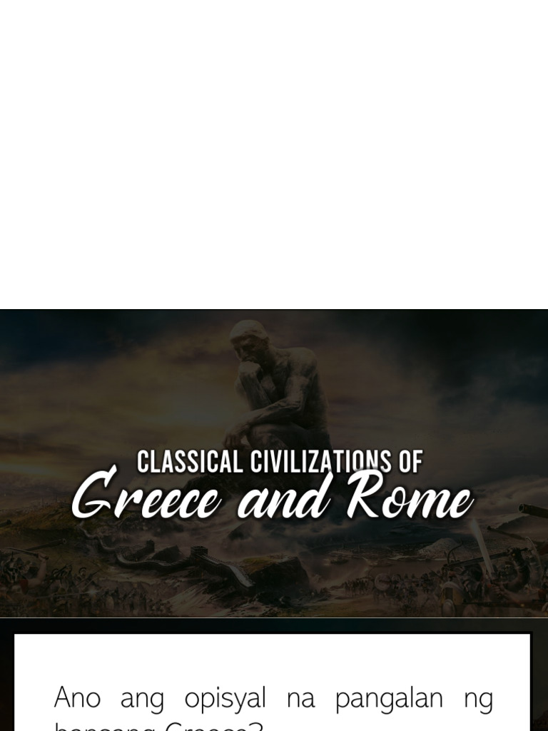 Classical Civilizations of Greece and Rome Final Save | PDF