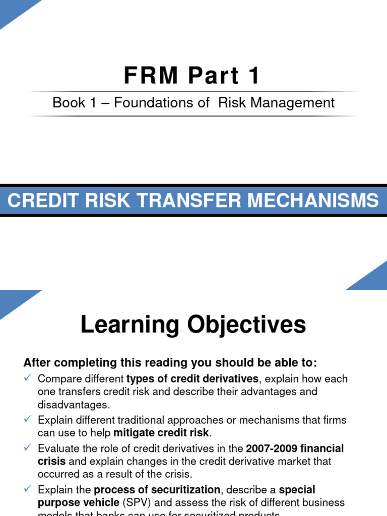 1.4 Credit Risk Transfer Mechanisms-1607079978449 | PDF | Credit ...