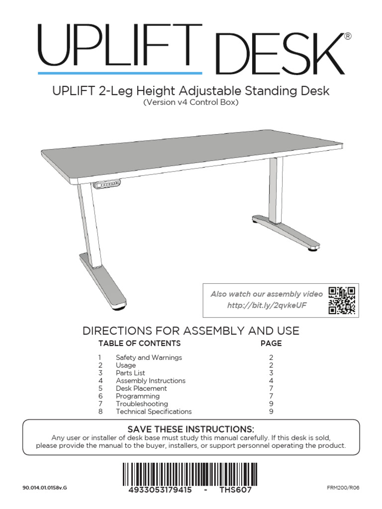 Desk Assembly Instructions R06 | PDF | Screw | Desk
