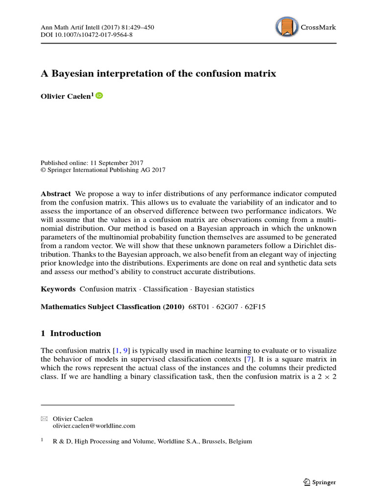 A Bayesian Interpretation of The Confusion Matrix | PDF | Bootstrapping ... A Bayesian Interpretation of The Confusion Matrix | PDF | Bootstrapping ...