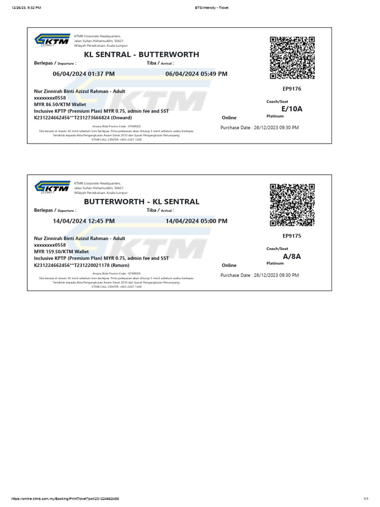 ETS - Intercity - Ticket | PDF